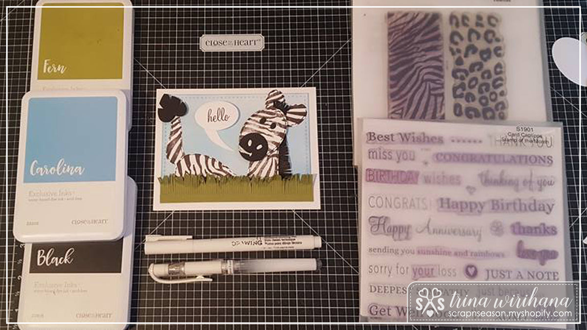 Zebra Card with Thin cuts – Scrap'n'Season